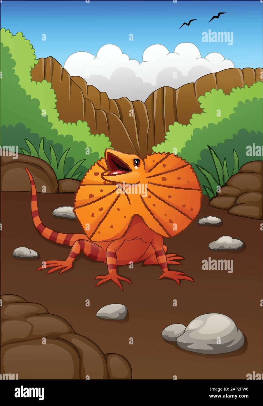 Cartoon frilled neck lizard Stock Vector Image & Art - Alamy