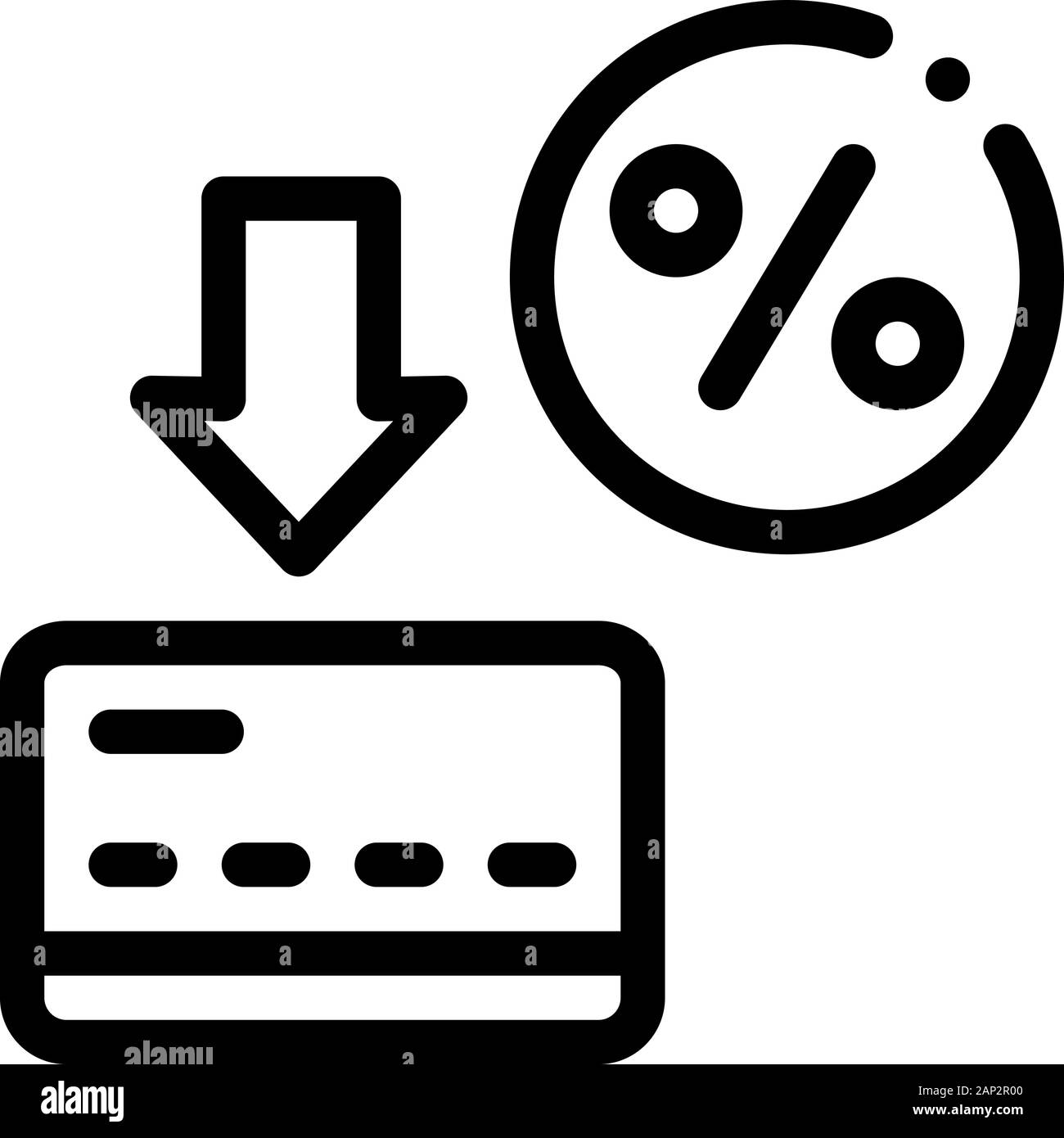 Card Percentage Icon Vector Outline Illustration Stock Vector Image ...
