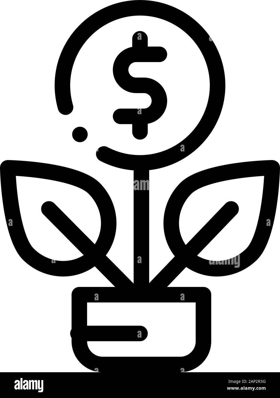 Plant Grow Coin Icon Vector Outline Illustration Stock Vector Image ...