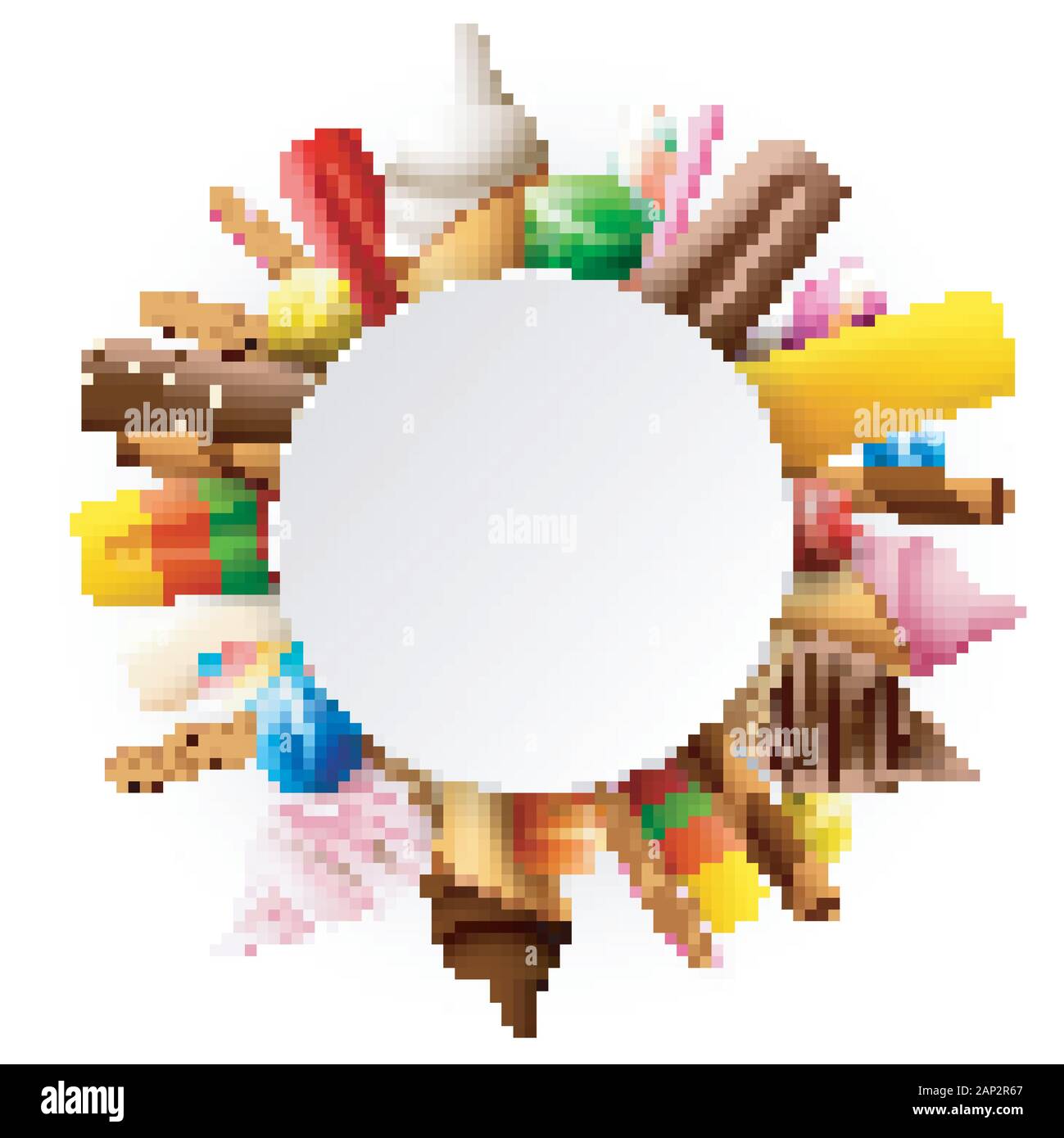 Round frame caramel candy Stock Vector Images - Alamy