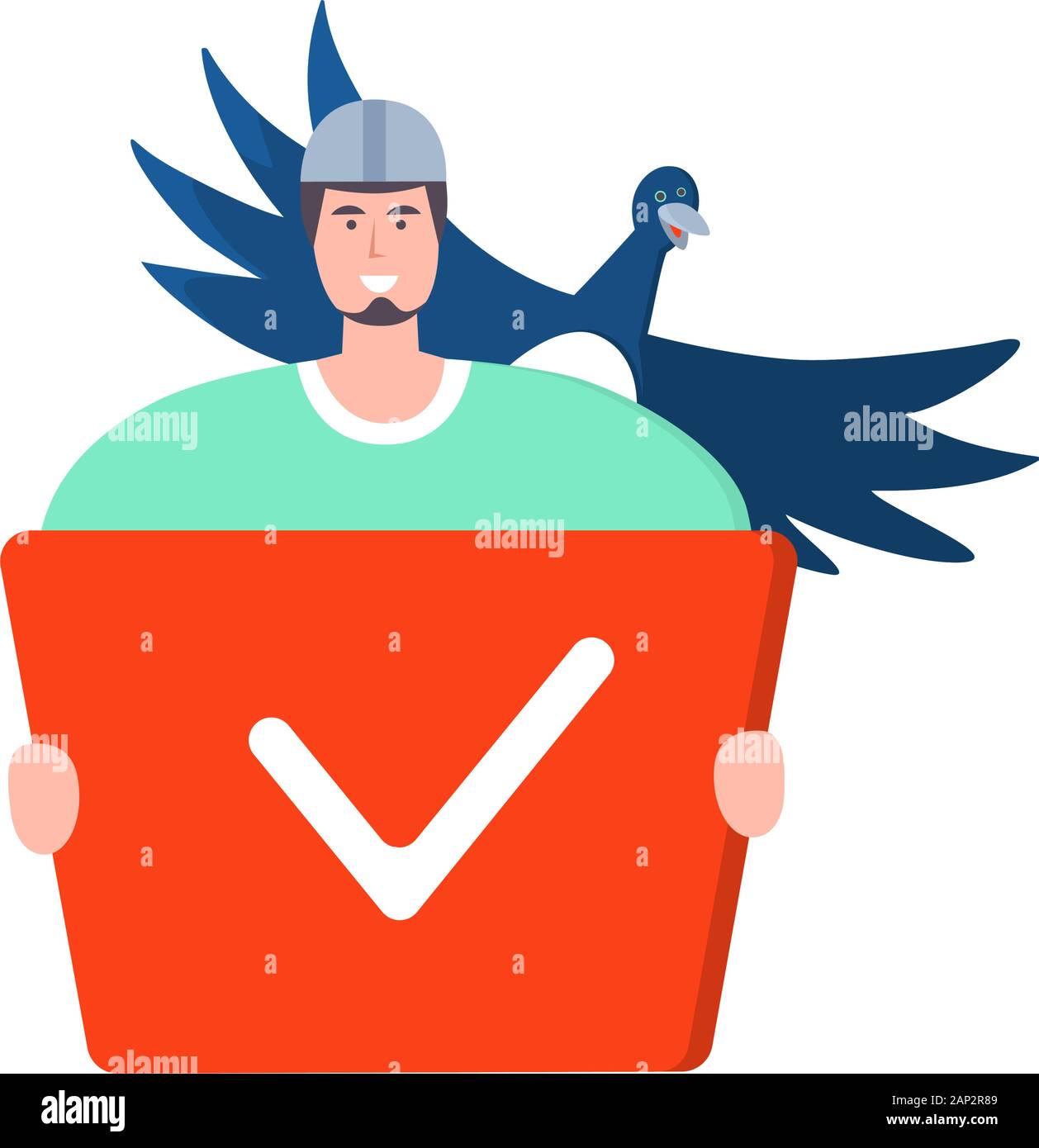 Smiling food delivery courier Stock Vector Images - Alamy