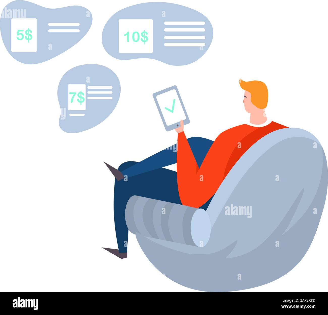 Man shopper bag purchasing Stock Vector Images - Alamy