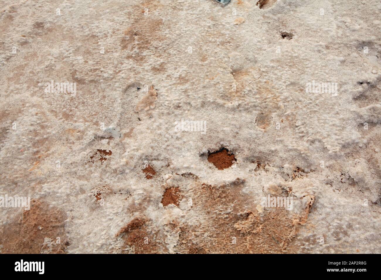 Small piece of Chott el Djerid, the largest salt lake in the Sahara ...
