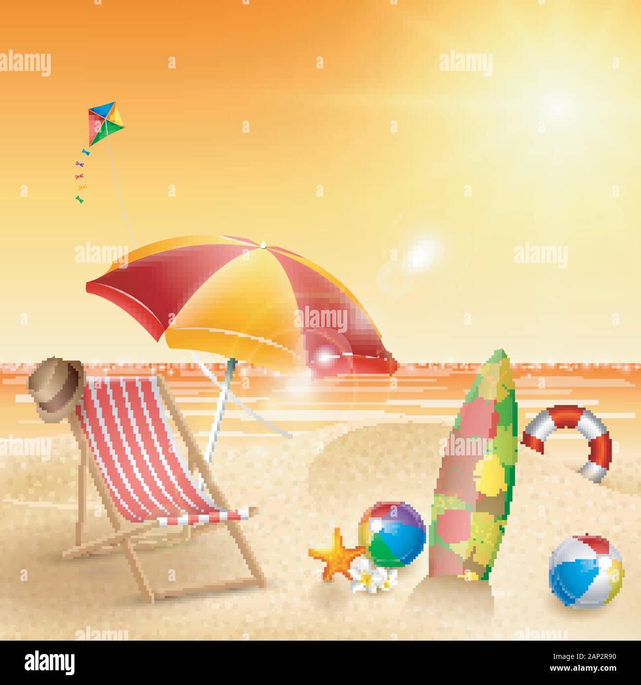 Summer beach background Stock Vector Image & Art - Alamy