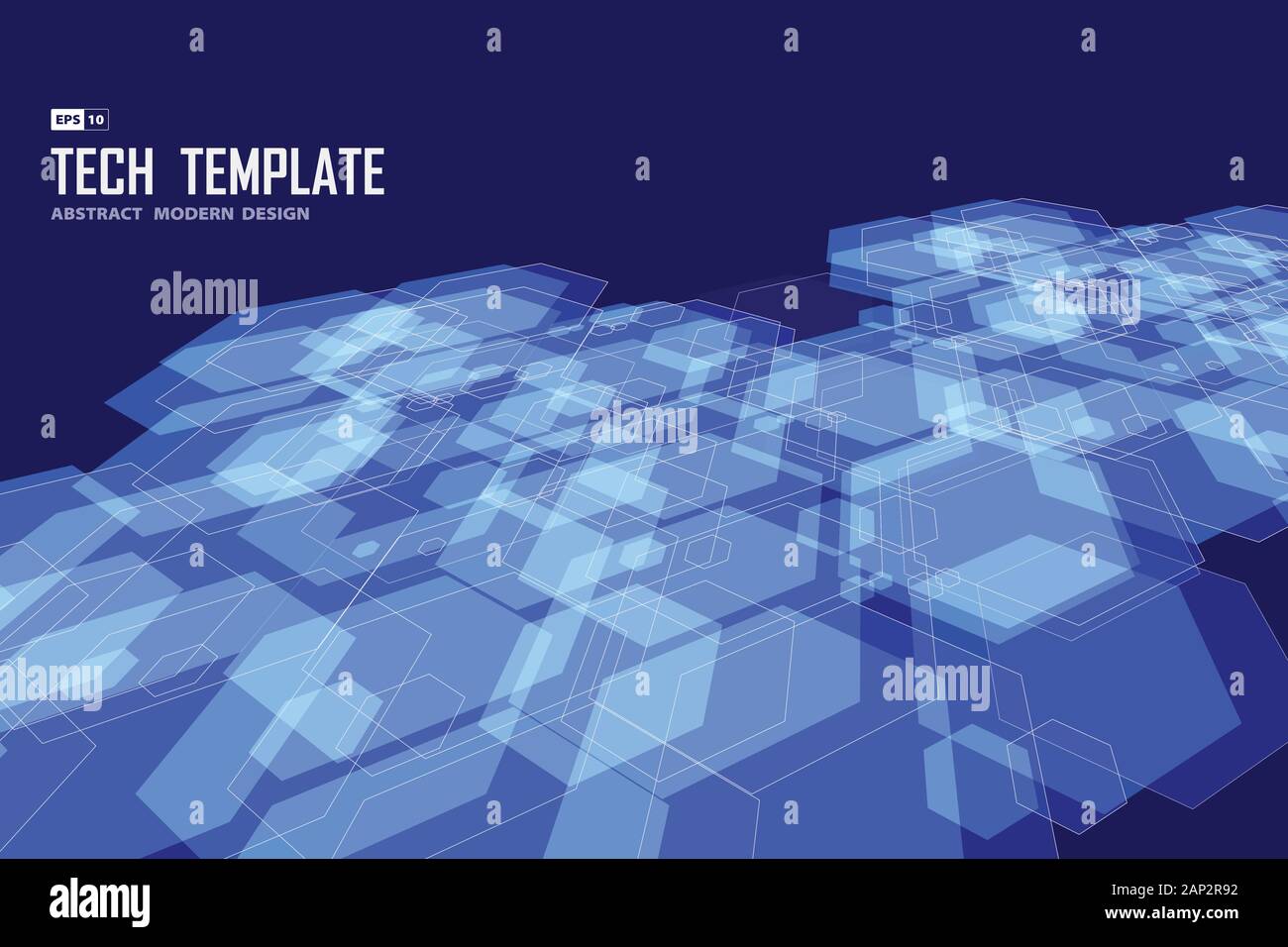Abstract blue hexagonal pattern design of technology template. Use for ...