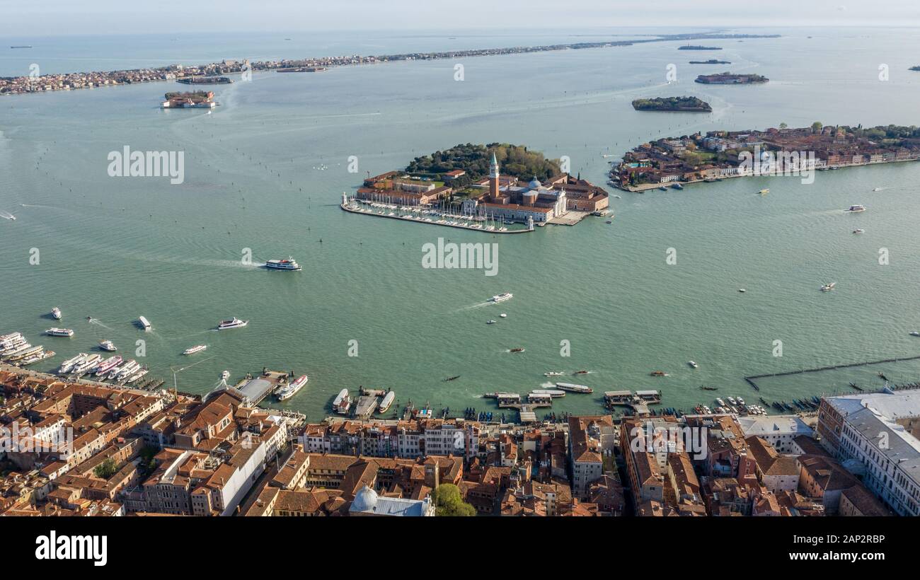 view over Venice Italy Europe. Venice from above with a drone. aerial ...