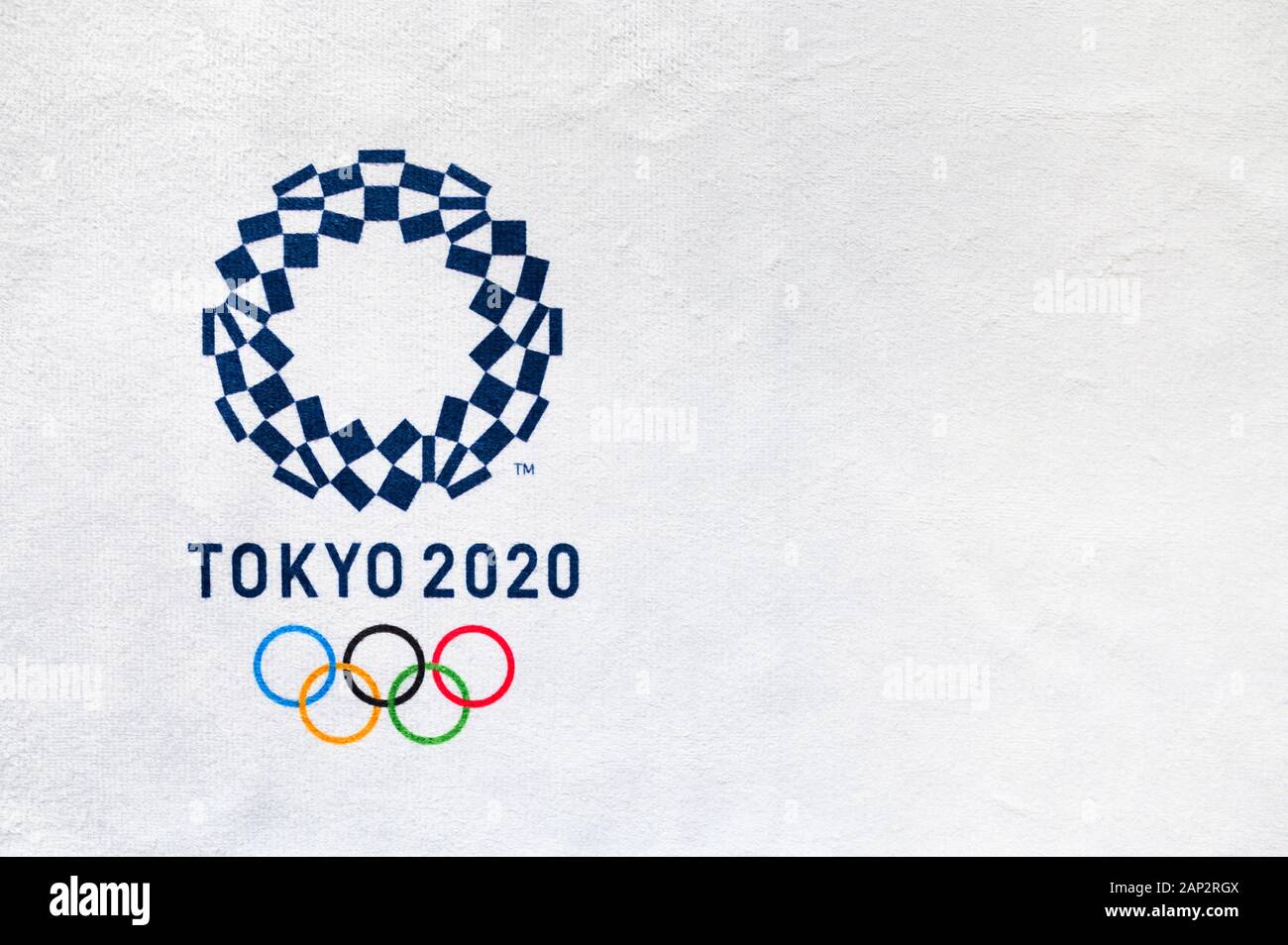 TOKYO, JAPAN, JANUARY. 20. 2020: Tokyo 2020 logo, summer olympic game ...