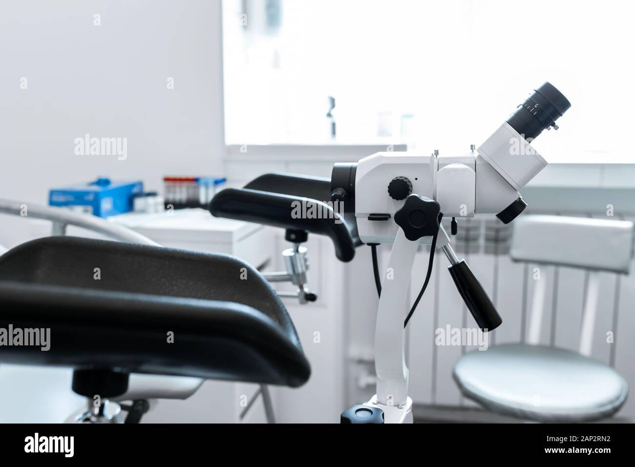 Colposcope in the gynecologist's office. Female health concept Stock ...