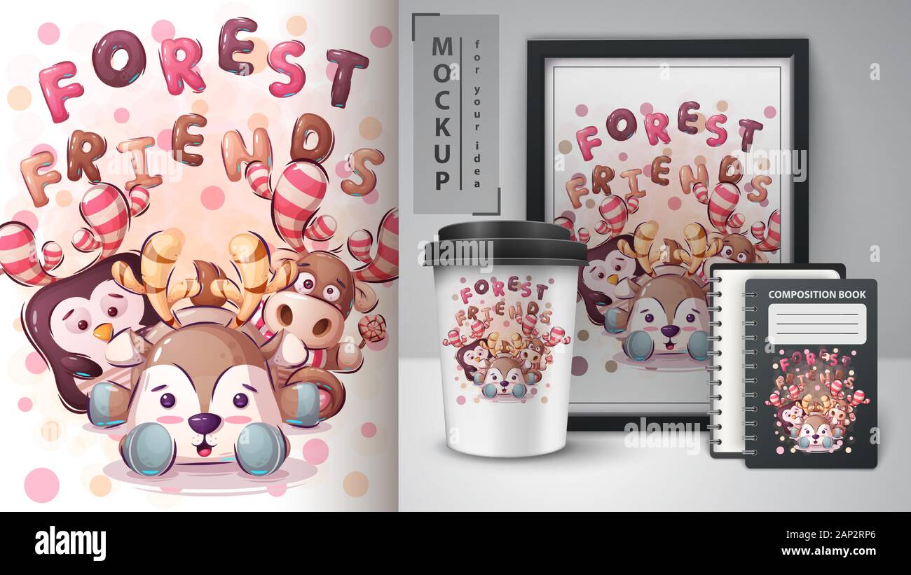 Forest friends illustration hi-res stock photography and images - Alamy