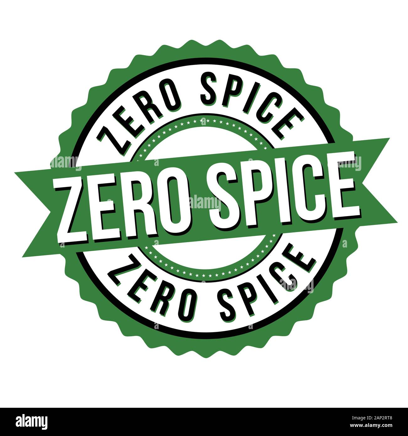Zero spice label or sticker on white background, vector illustration ...