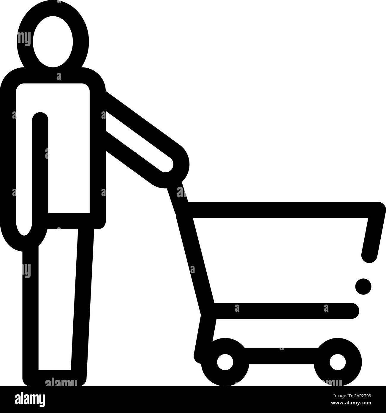 Customer Cart Icon Vector Outline Illustration Stock Vector Image & Art ...