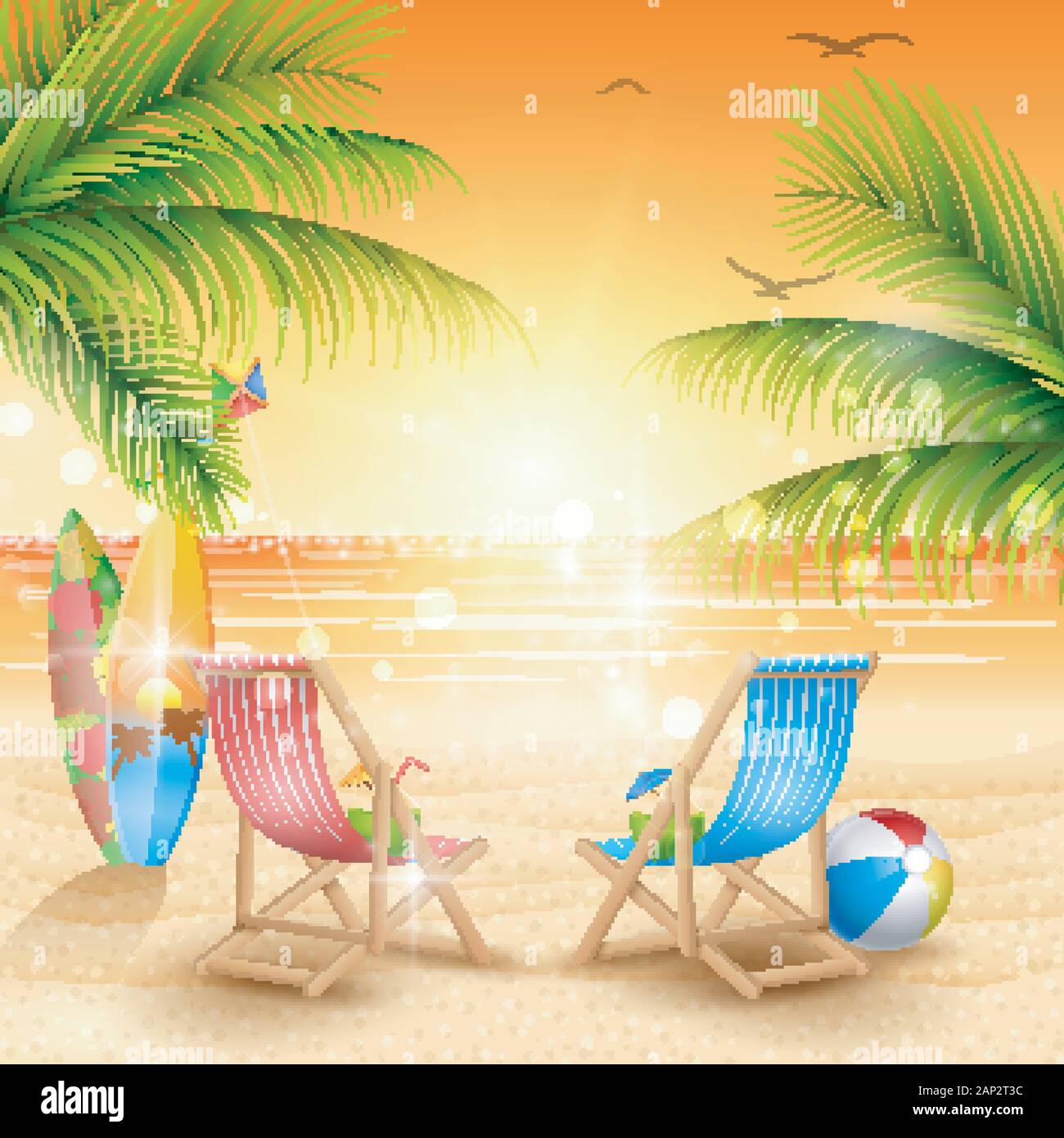 Beautiful tropical beach cartoon Stock Vector Image & Art - Alamy