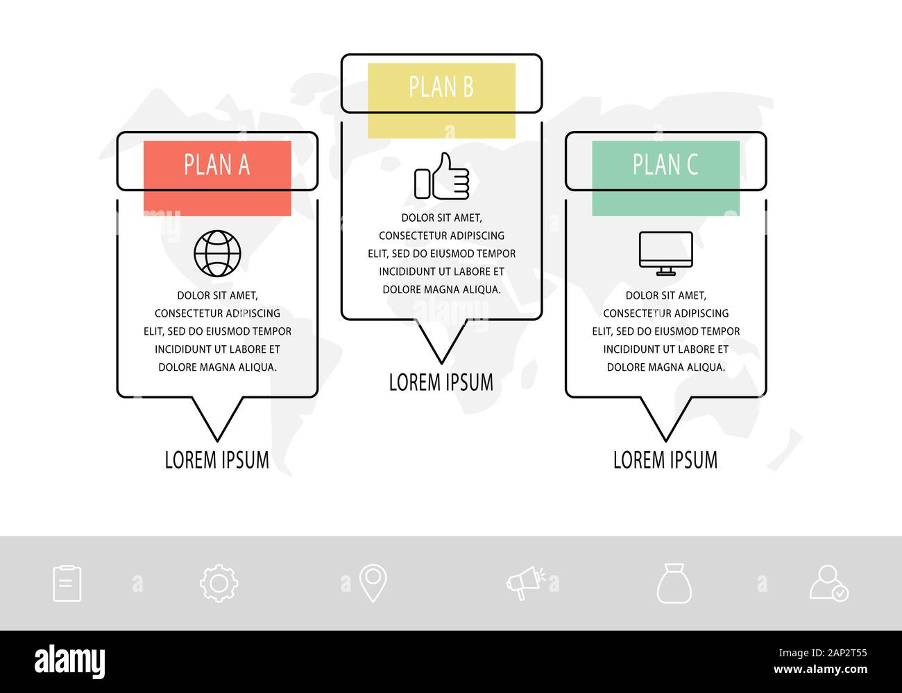 Vector infographic flat template. Rectangles for three diagrams, graph, flowchart, timeline ...