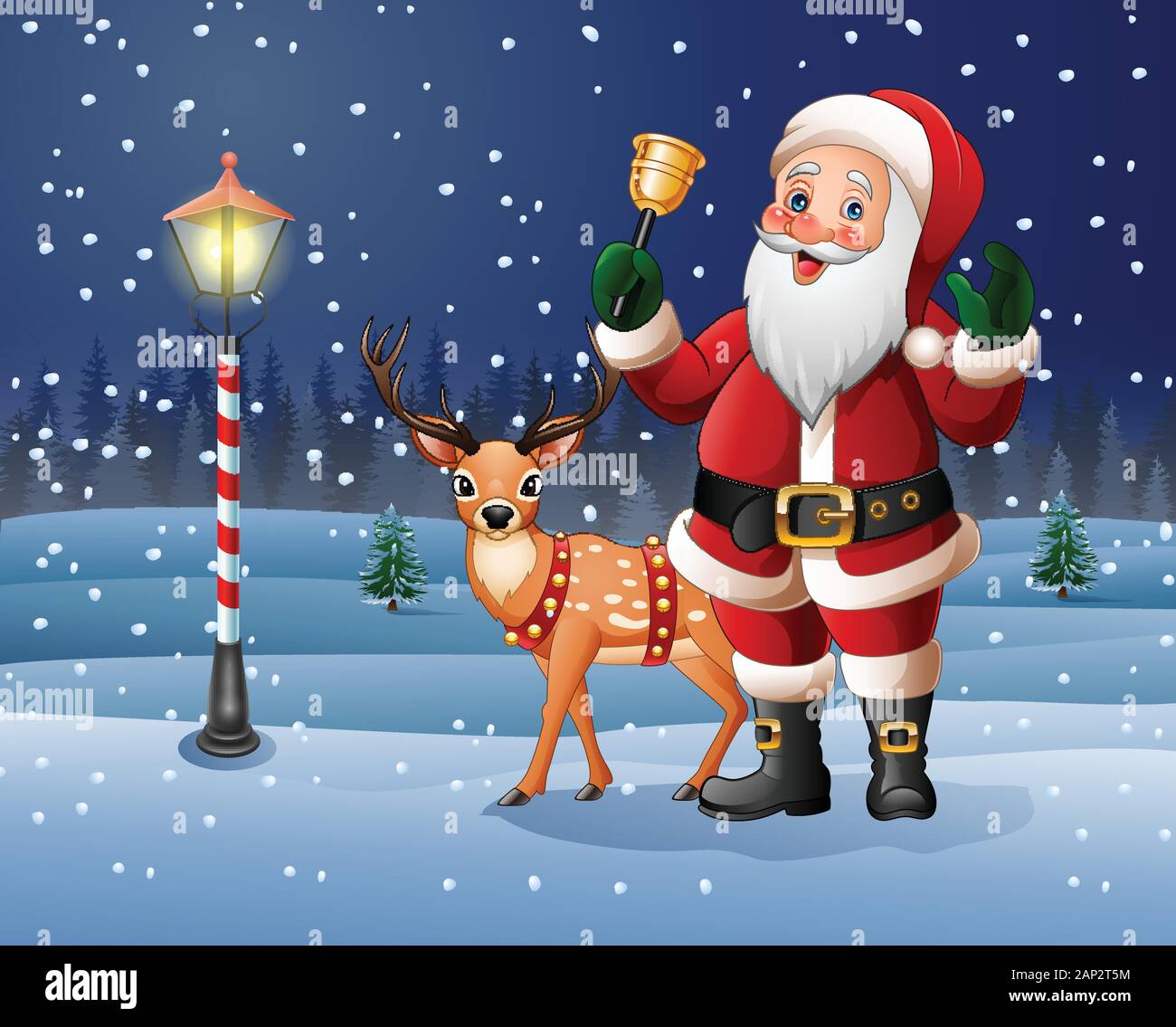 Cartoon Santa Claus ringing bell Stock Vector Image & Art - Alamy