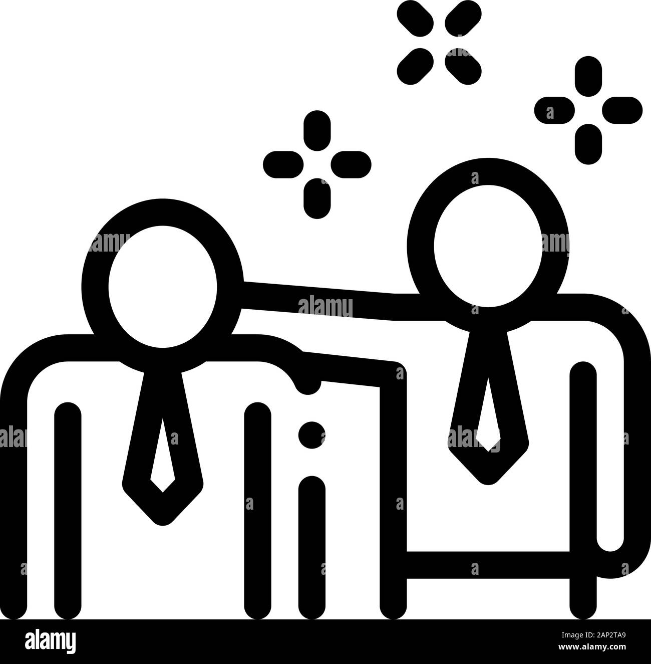 Man Pat Shoulder Icon Vector Outline Illustration Stock Vector Image ...