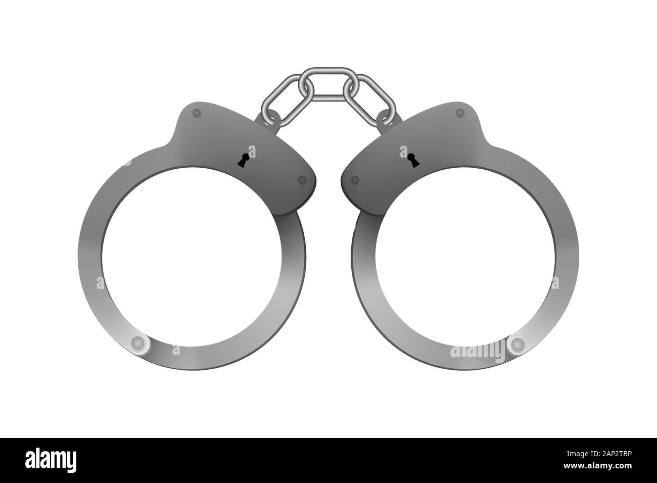 Police handcuffs. Vector illustration. Arrest of a perpetrator Stock ...