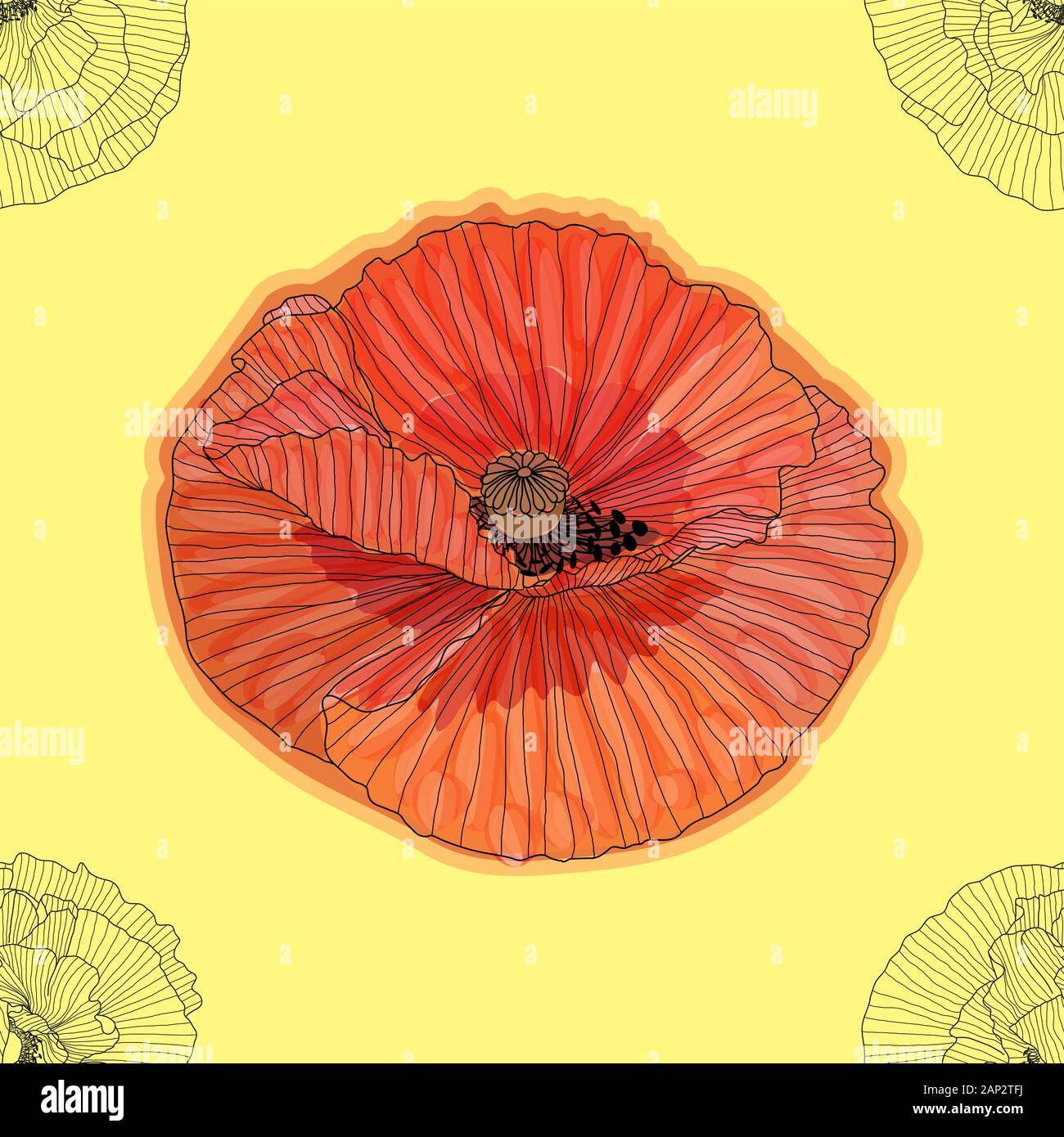 Floral seamless pattern. Poppies background. Floral seamless texture ...