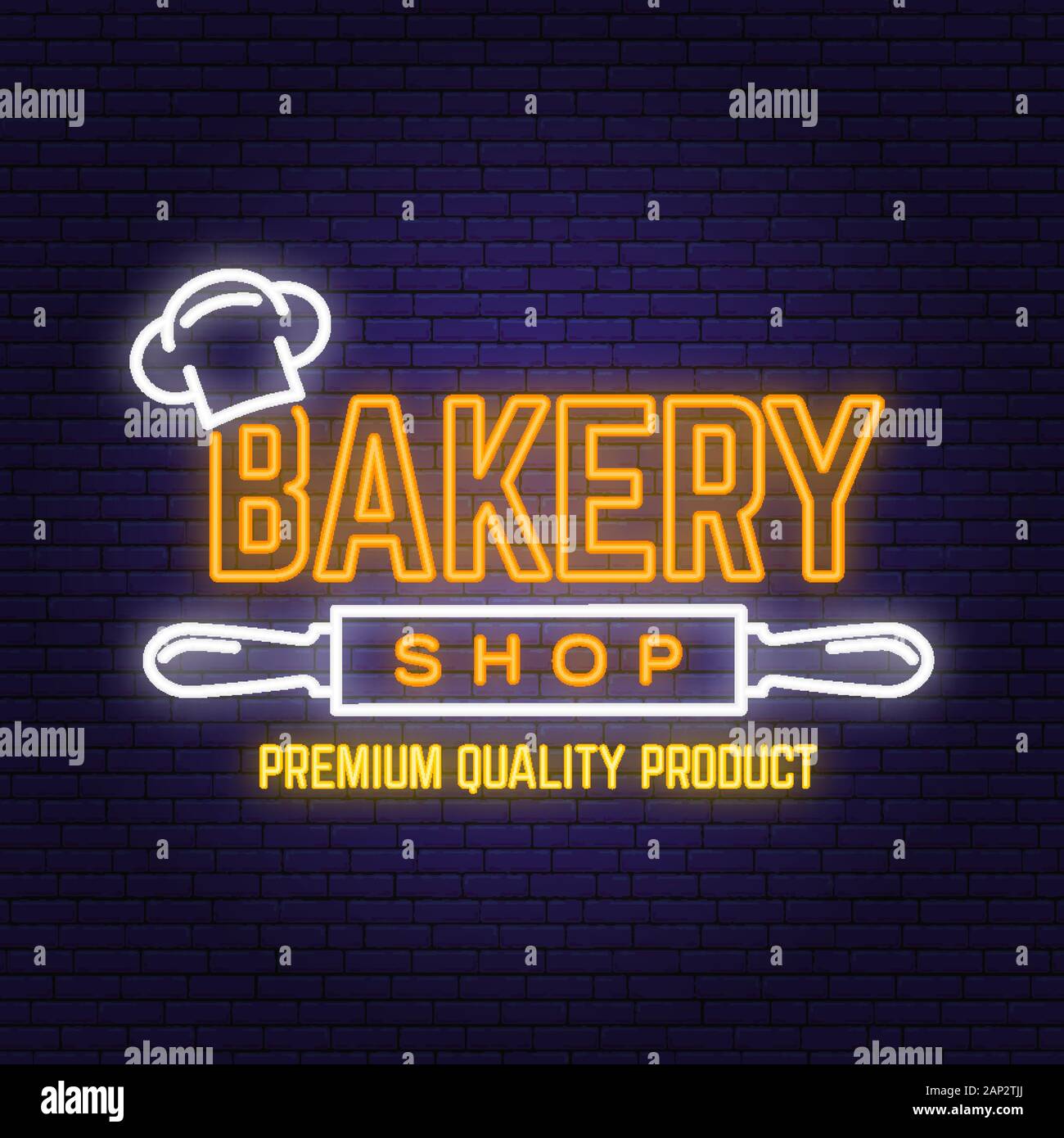 Bakery shop neon bright signboard, light banner. Vector. Concept for ...