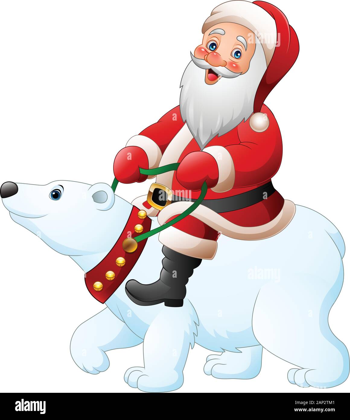 Cartoon Santa Claus riding polar bear Stock Vector Image & Art - Alamy