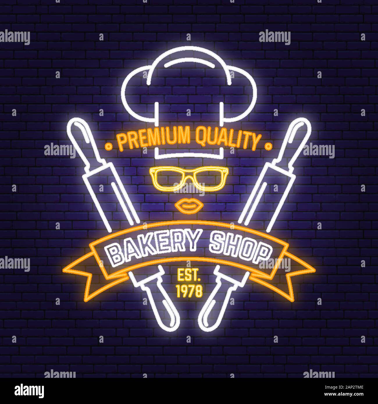 Bakery shop neon bright signboard, light banner. Vector. Concept for ...