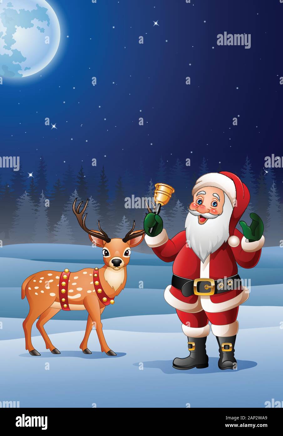 Cartoon Santa Claus cartoon ringing bell Stock Vector Image & Art - Alamy