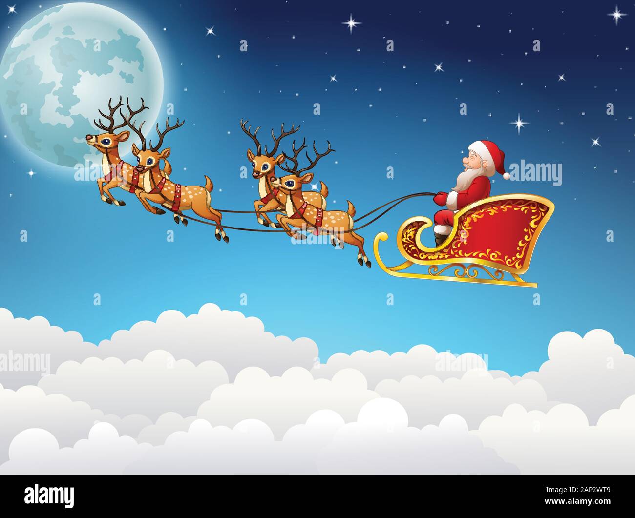 Santa Sleigh Flying Real