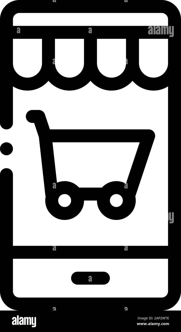 Shop Application Icon Vector Outline Illustration Stock Vector Image ...