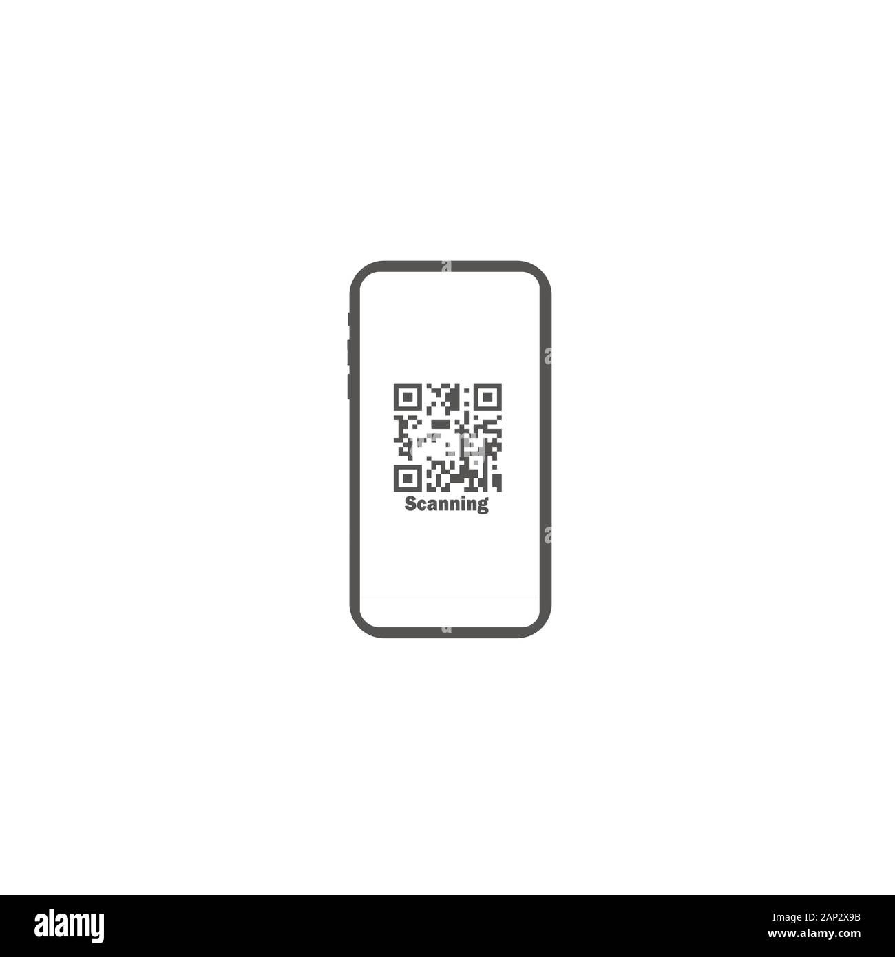 Gray flat vector icon - QR code scan on smartphone Stock Vector Image ...