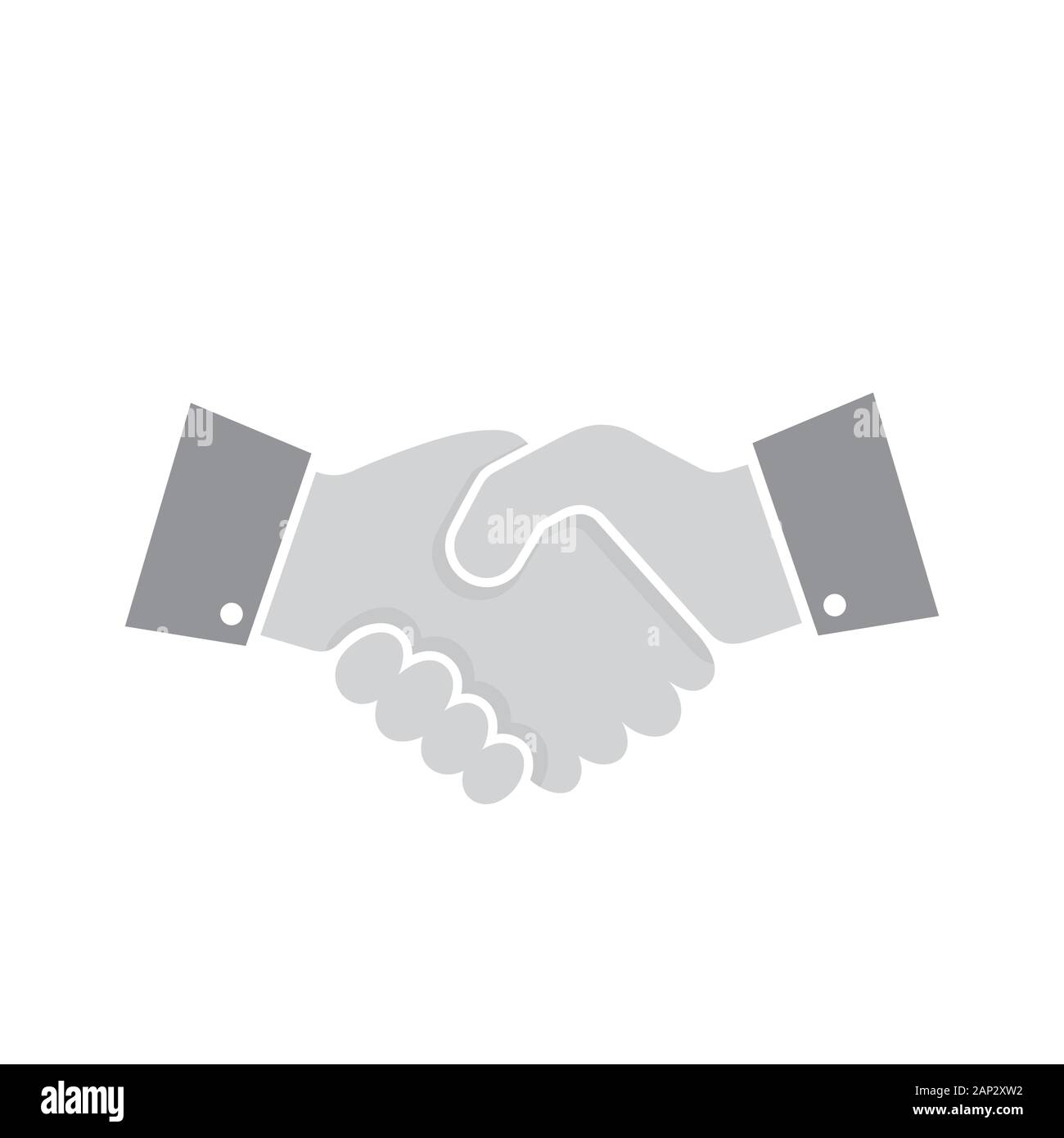 Gray handshake icon on light background. Vector illustration Stock ...