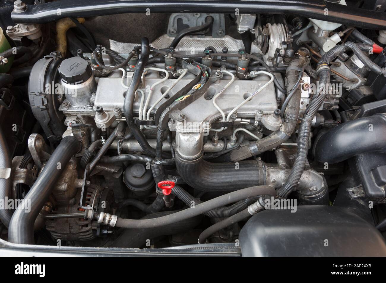 Diesel car engine Stock Photo - Alamy