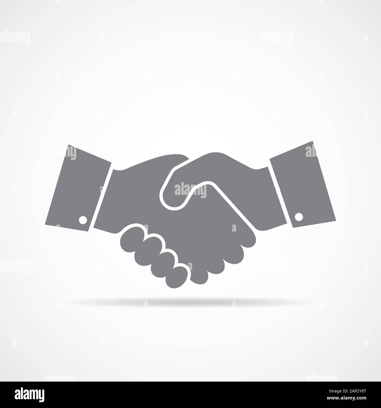 Gray handshake icon on light background. Vector illustration Stock ...