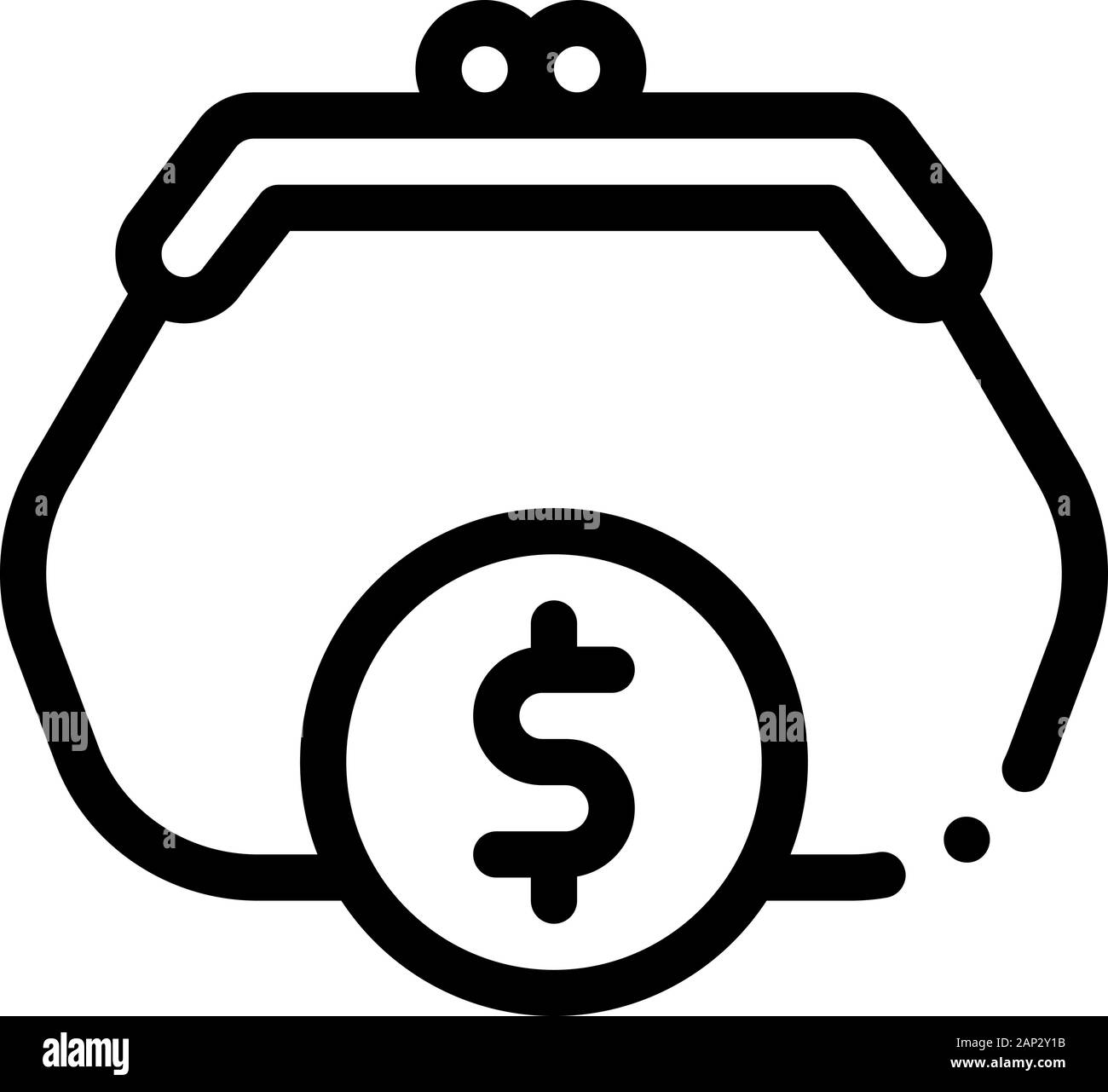 Wallet Coin Money Icon Vector Outline Illustration Stock Vector Image ...