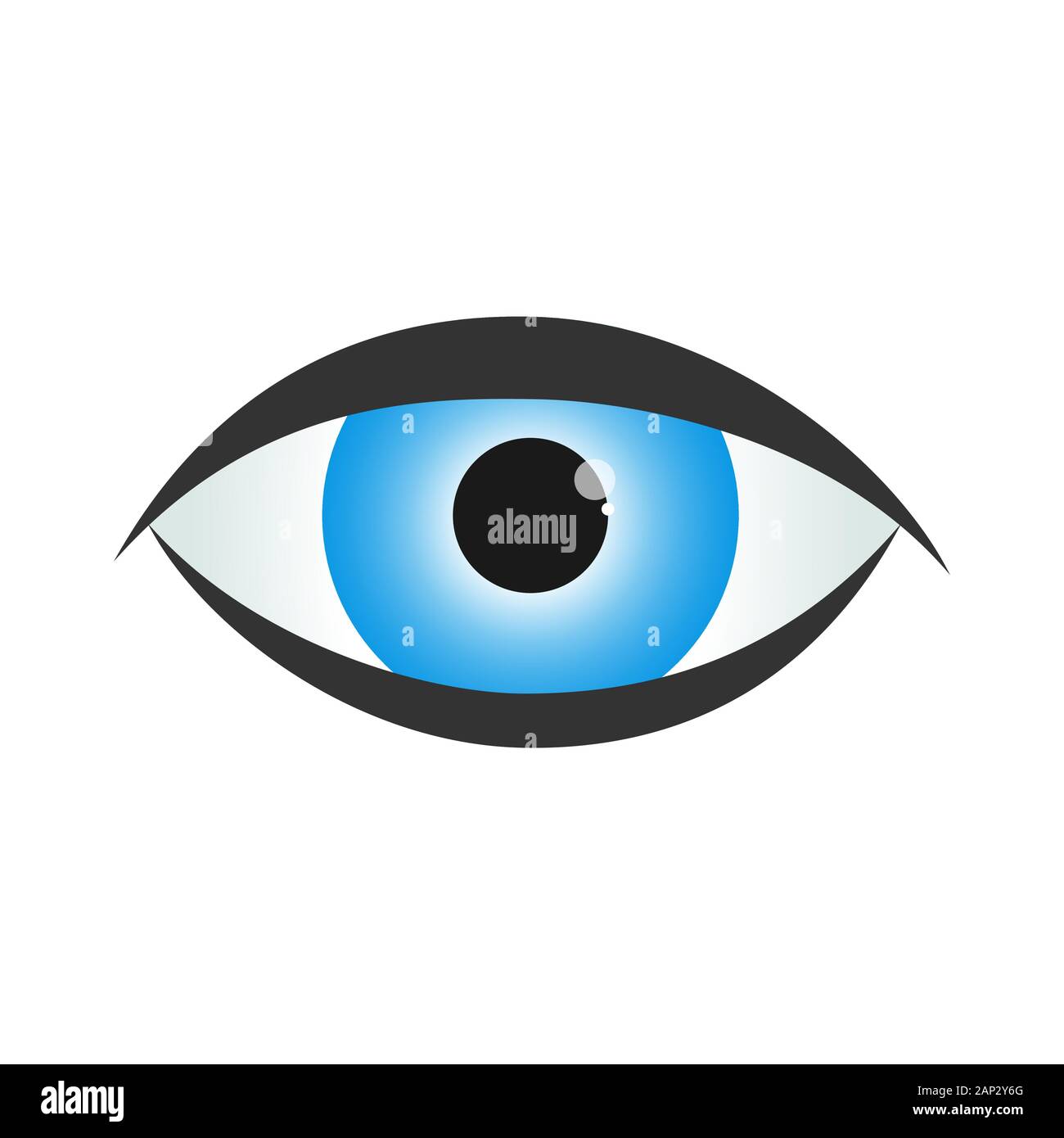 Blue color human eye icon. Vector illustration. Symbol of eye isolated ...