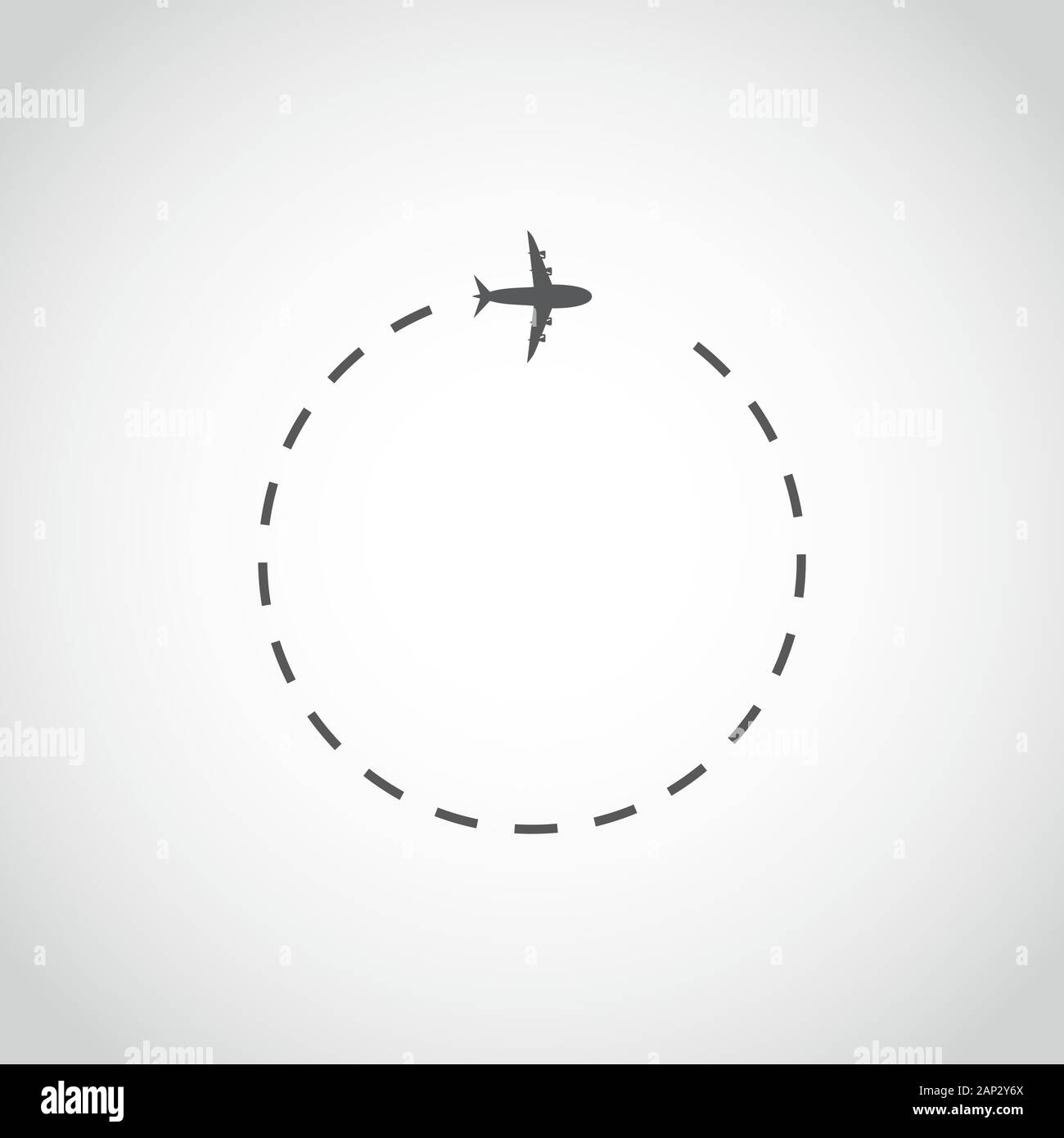 Airplane flying around. Gray airplane in flat design. Concept of the ...