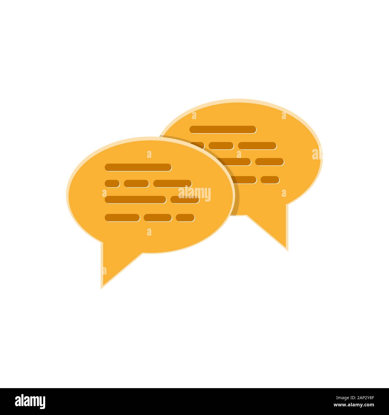 Speech bubbles icon on a white background. Vector illustration. Yellow ...