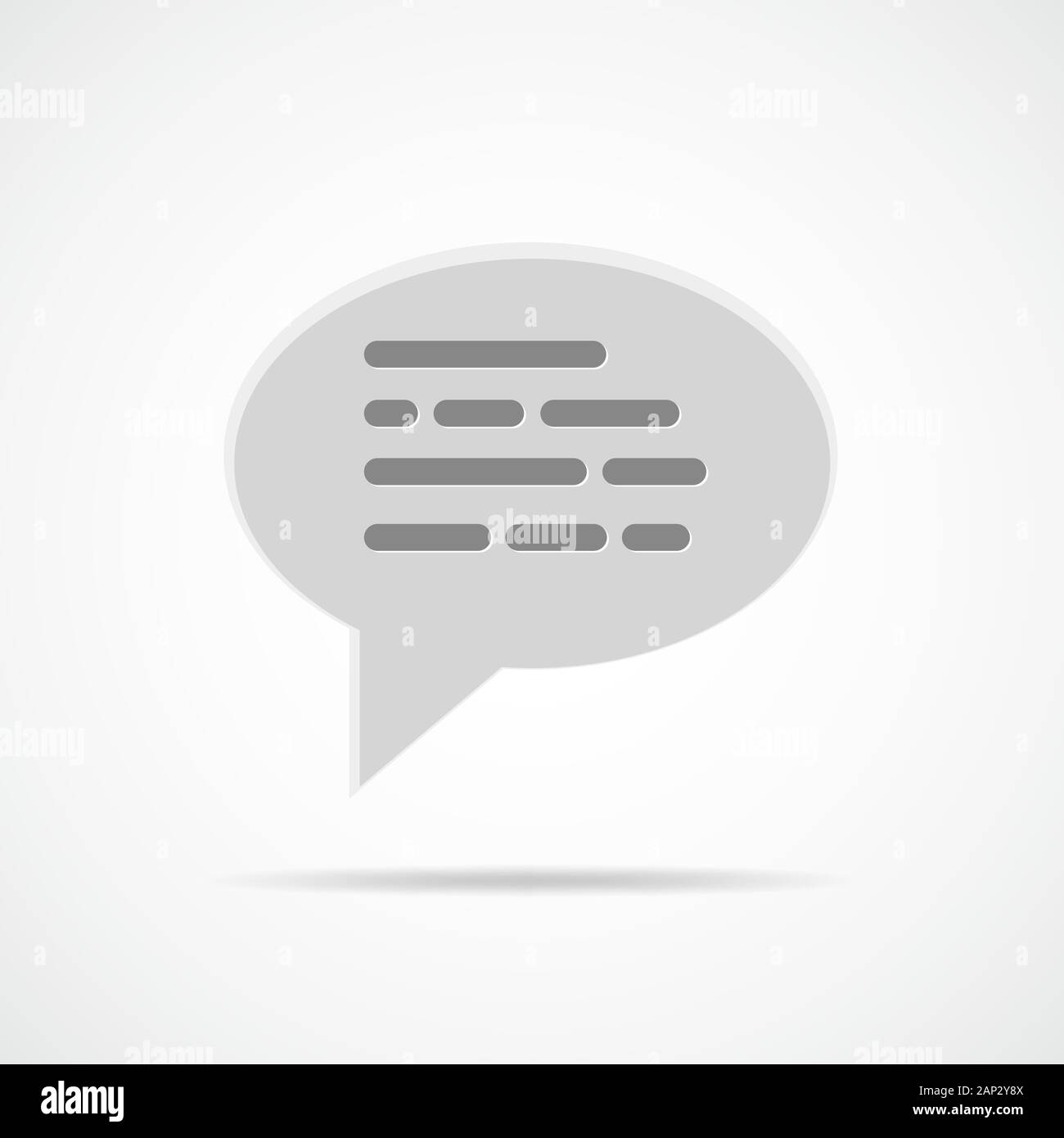Speech bubbles icon on a light background. Vector illustration. Gray ...