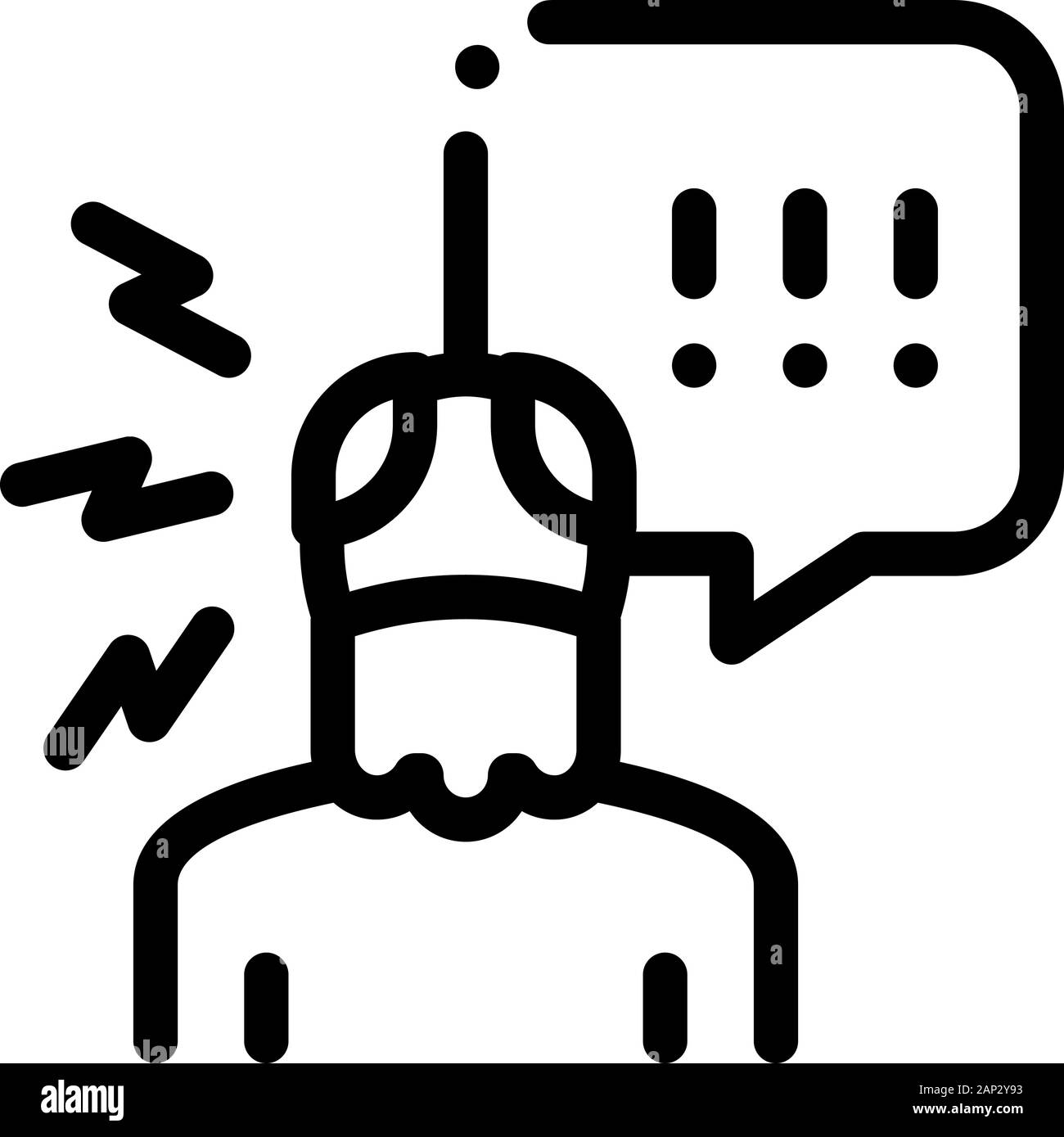 Old Man Screaming Icon Vector Outline Illustration Stock Vector Image ...