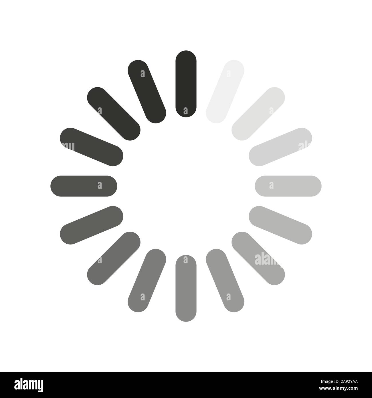 Gray download sign isolated on white background. Load icon in flat ...