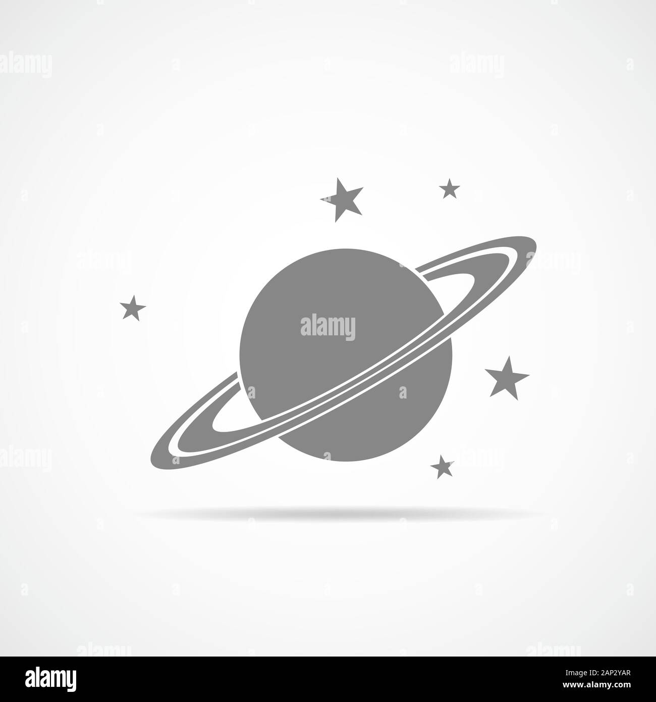 Black planet isolated on light background. Vector Illustration. Saturn ...