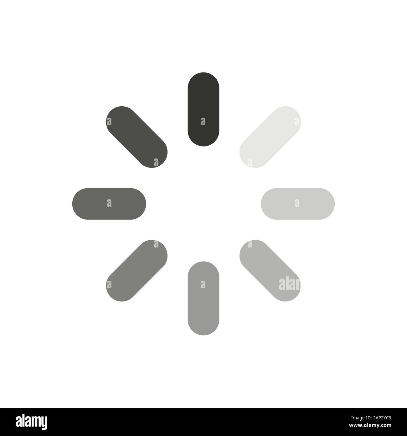 Gray download sign isolated on white background. Load icon in flat ...