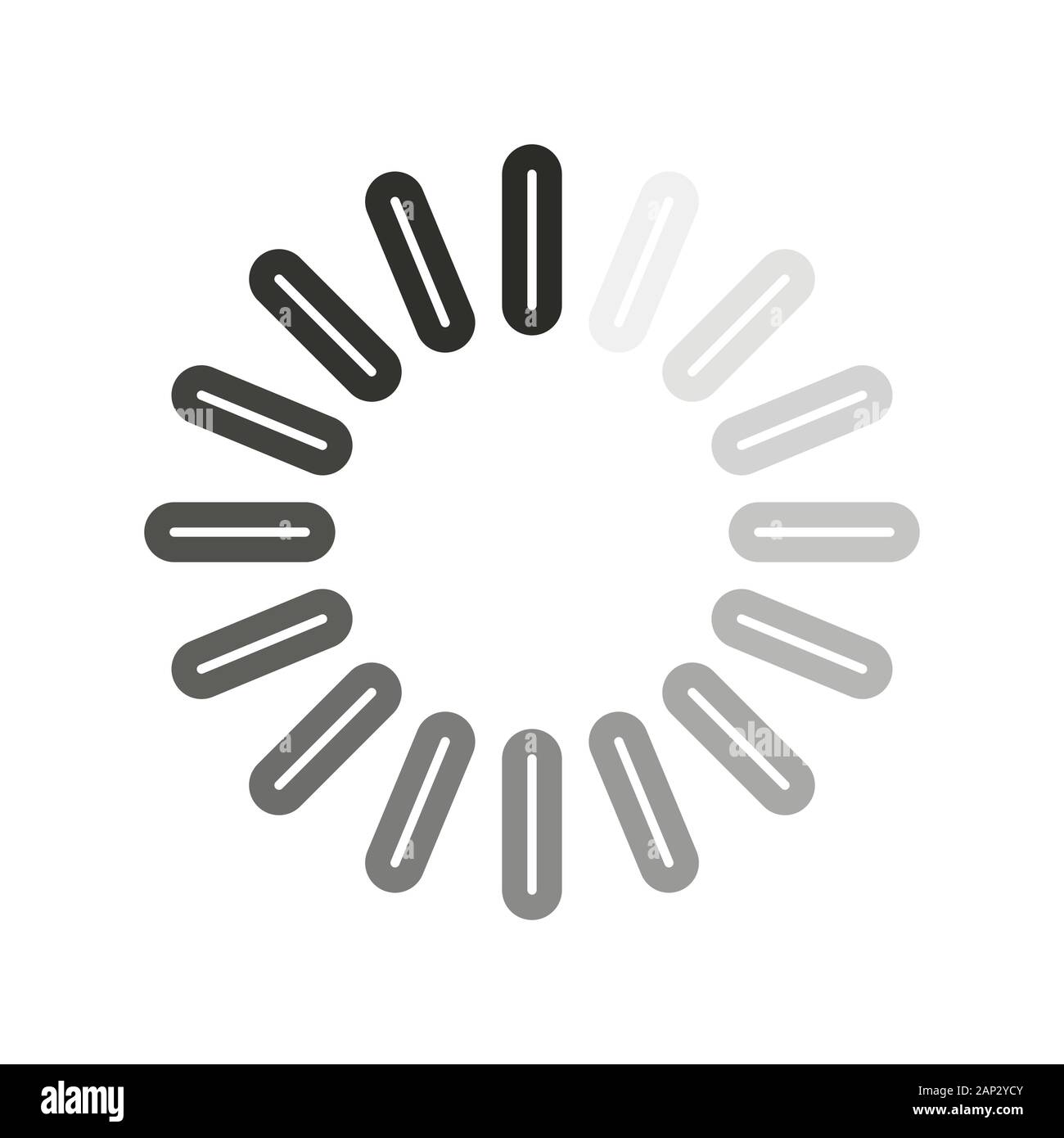 Gray download sign isolated on white background. Load icon in flat ...