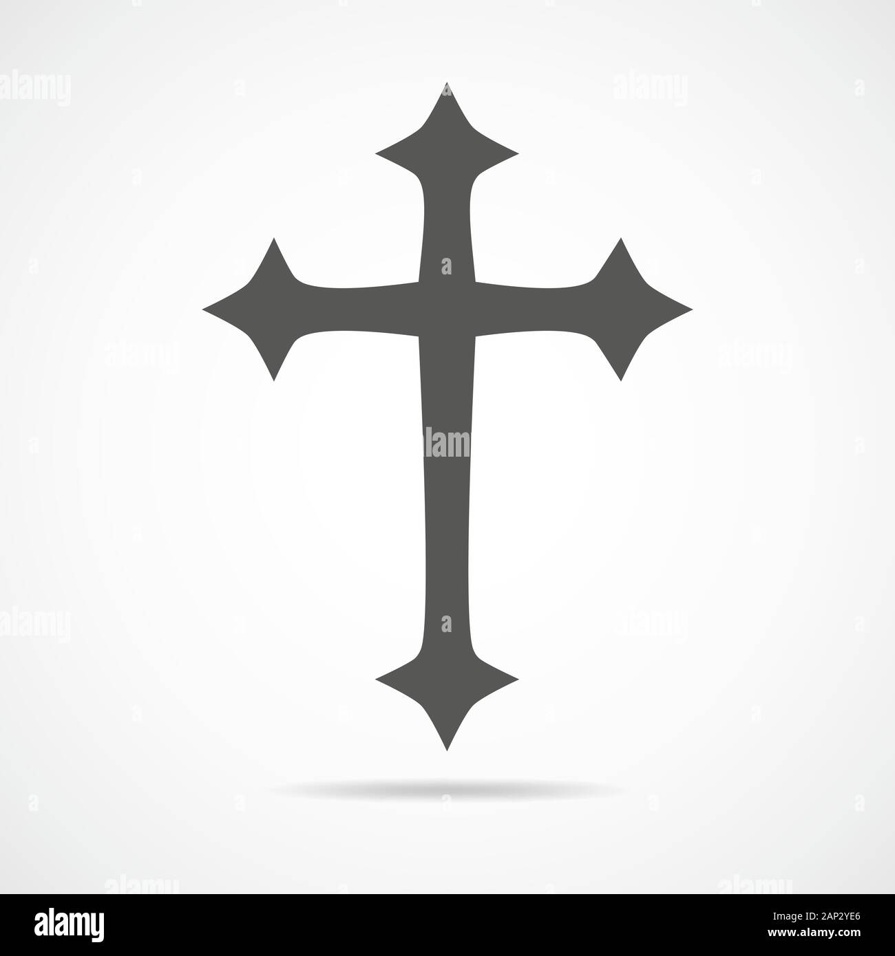 Gray christian cross icon. Abstract christian cross symbol. Vector ...