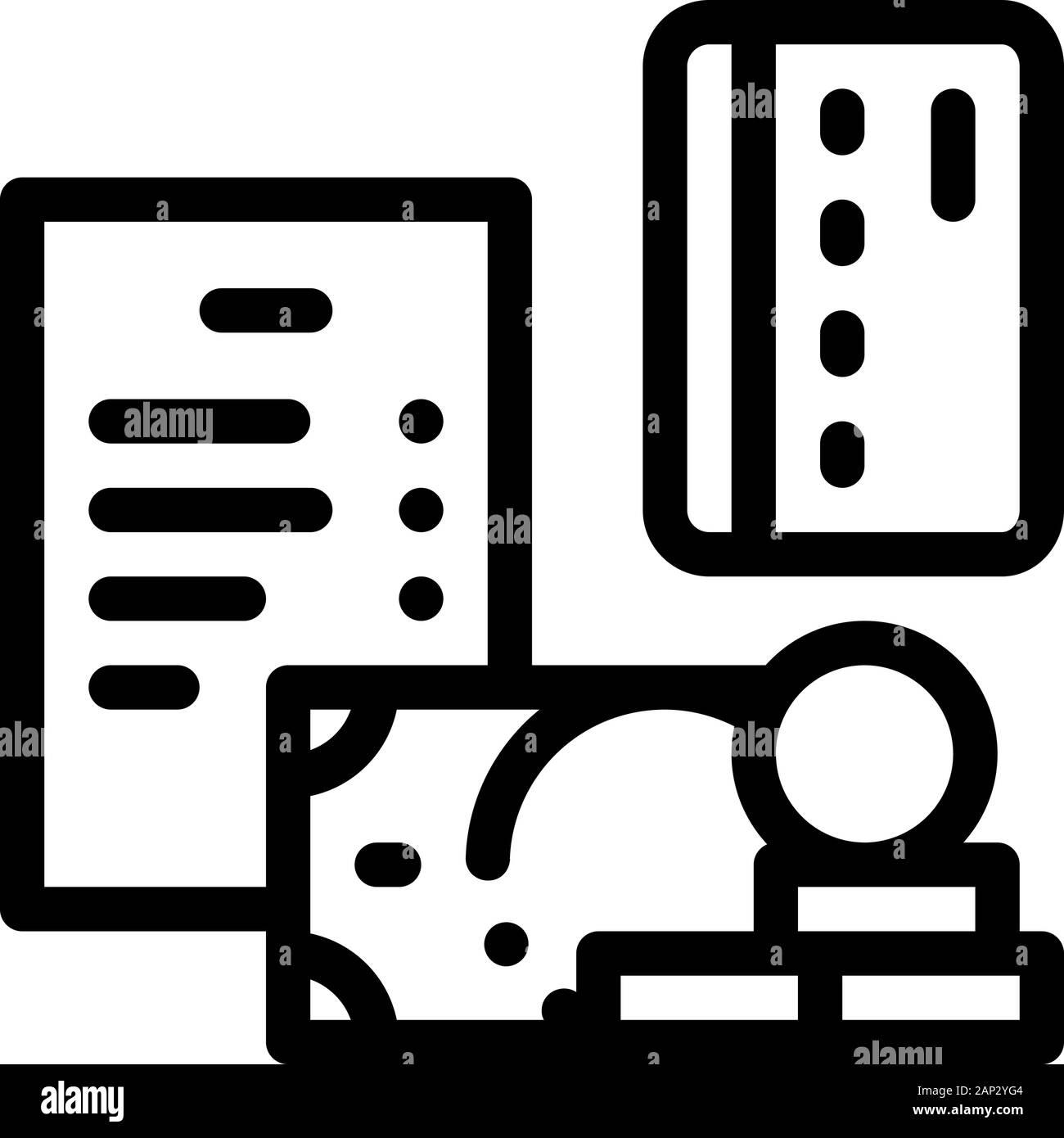 Money Coin Card Icon Vector Outline Illustration Stock Vector Image ...