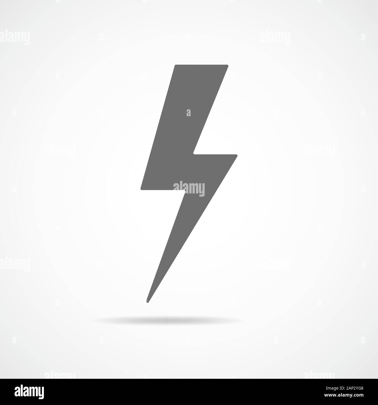 Lightning icon. Vector illustration. Gray lightning icon isolated on ...
