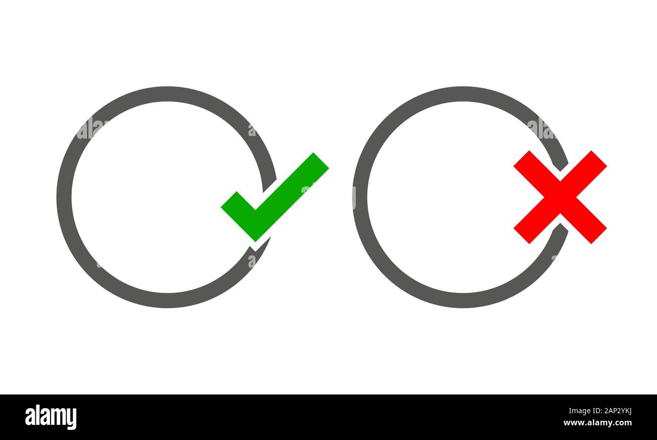 The round frames with Yes and No check marks. Vector illustration. Yes and No check marks ...