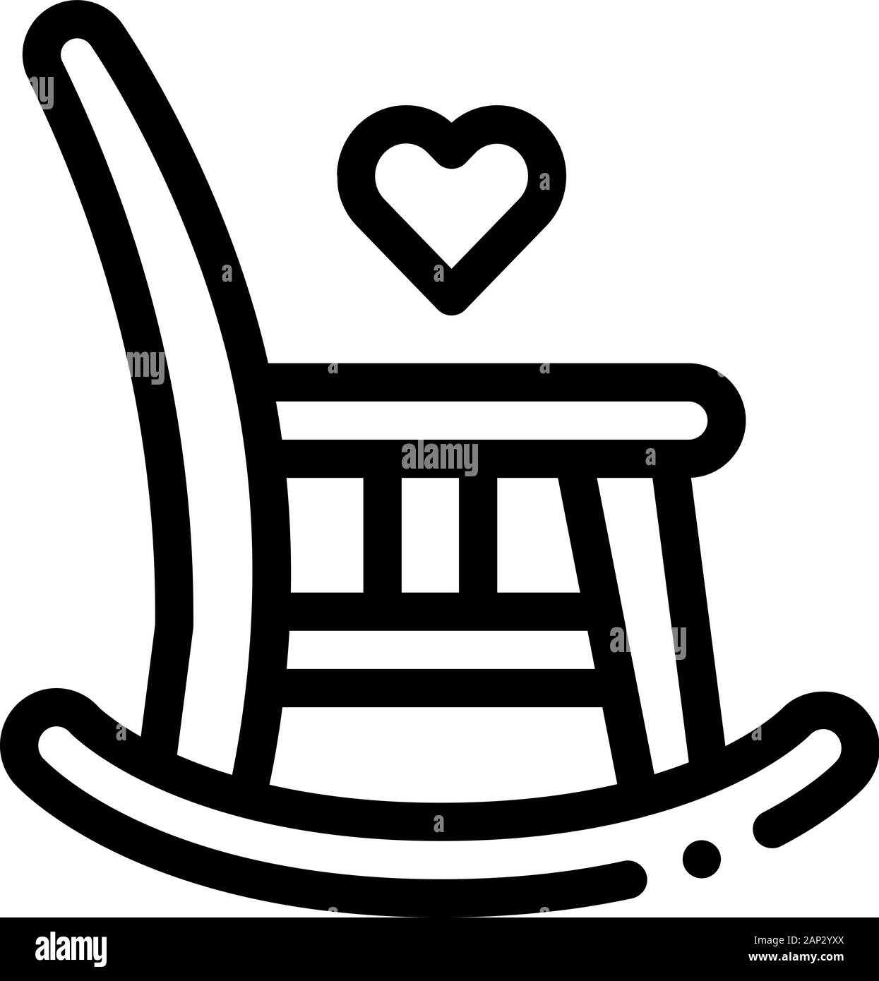 Rocking Chair Icon Vector Outline Illustration Stock Vector Image & Art ...