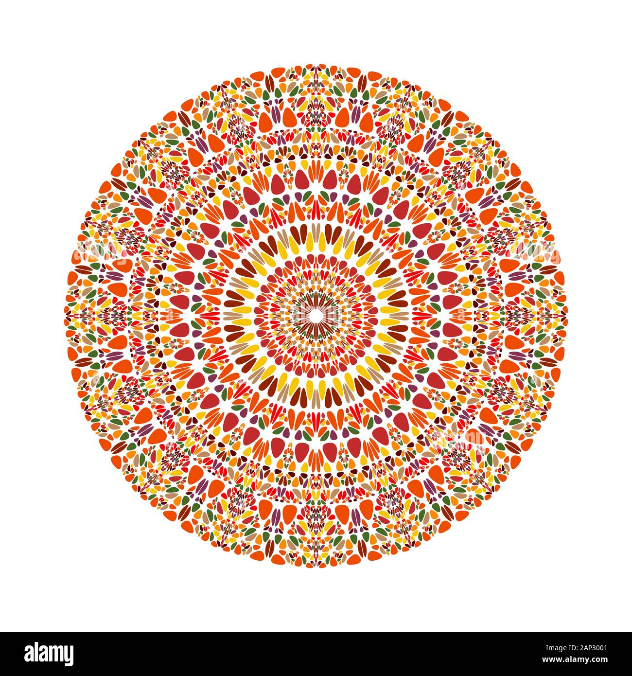 Round colorful circular flower pattern mandala - abstract ornamental ...