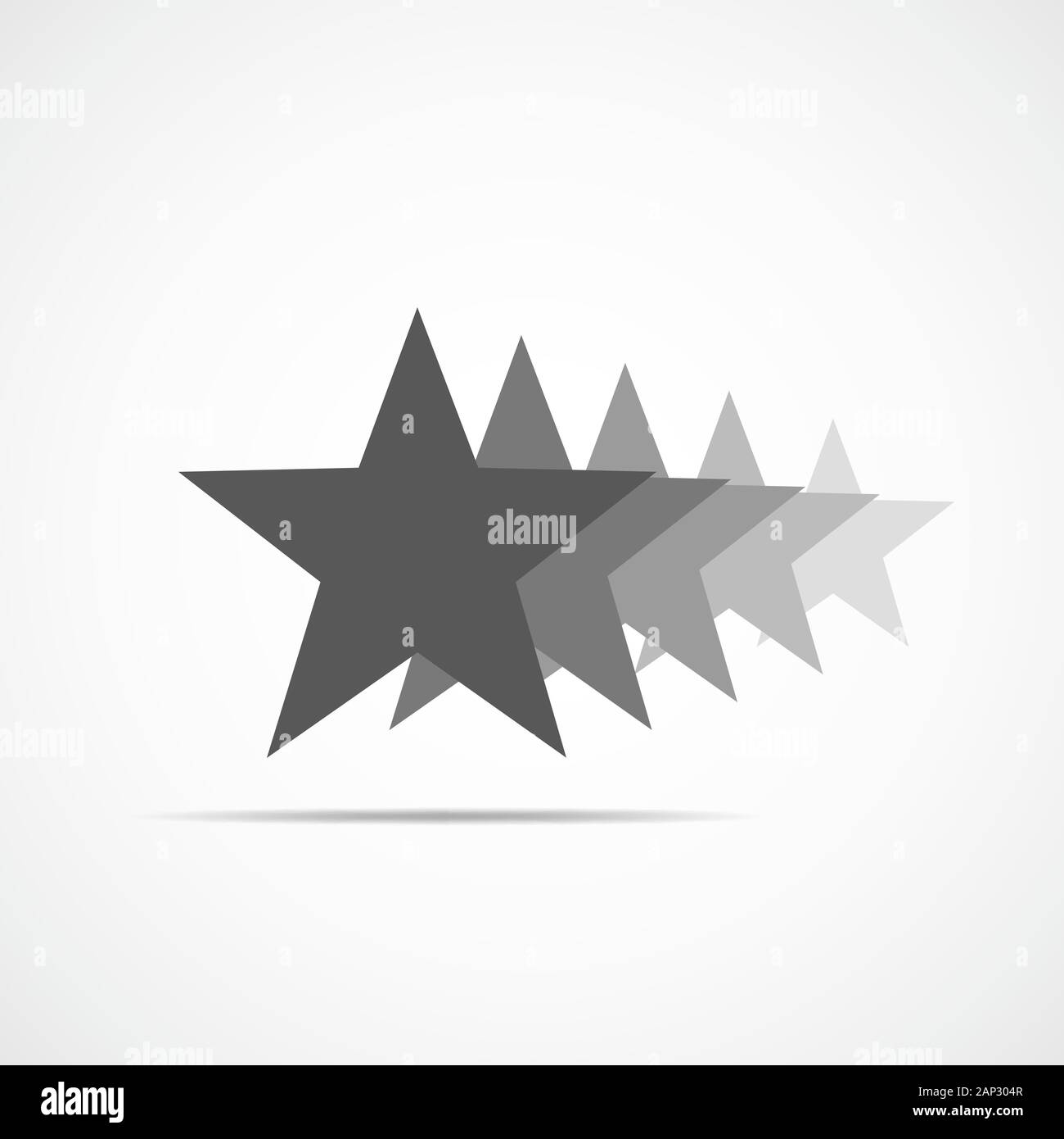 Star icon in flat design. Gray stars icon on light background. Vector ...