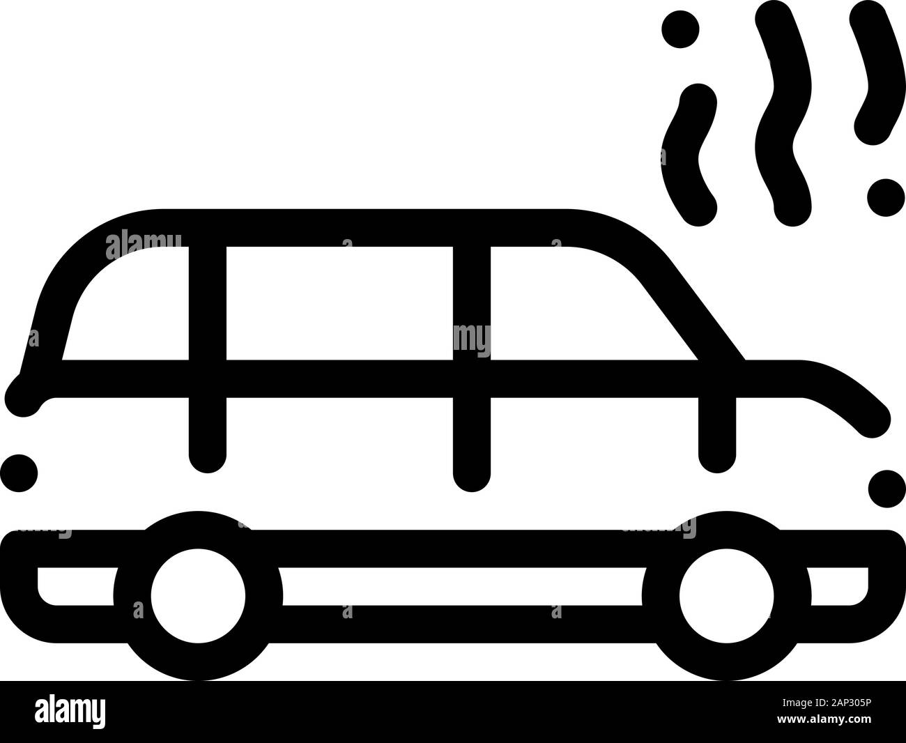 Smoking Car Icon Vector Outline Illustration Stock Vector Image & Art ...