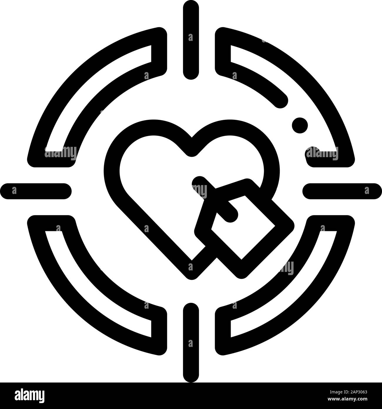 Heart Target Icon Vector Outline Illustration Stock Vector Image & Art ...